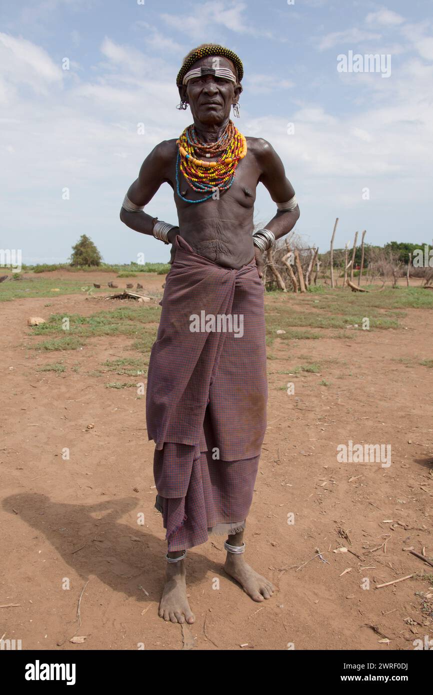 SOUTH OMO - ETHIOPIA - NOVEMBER 23, 2011: Portrait of the unidentified ...