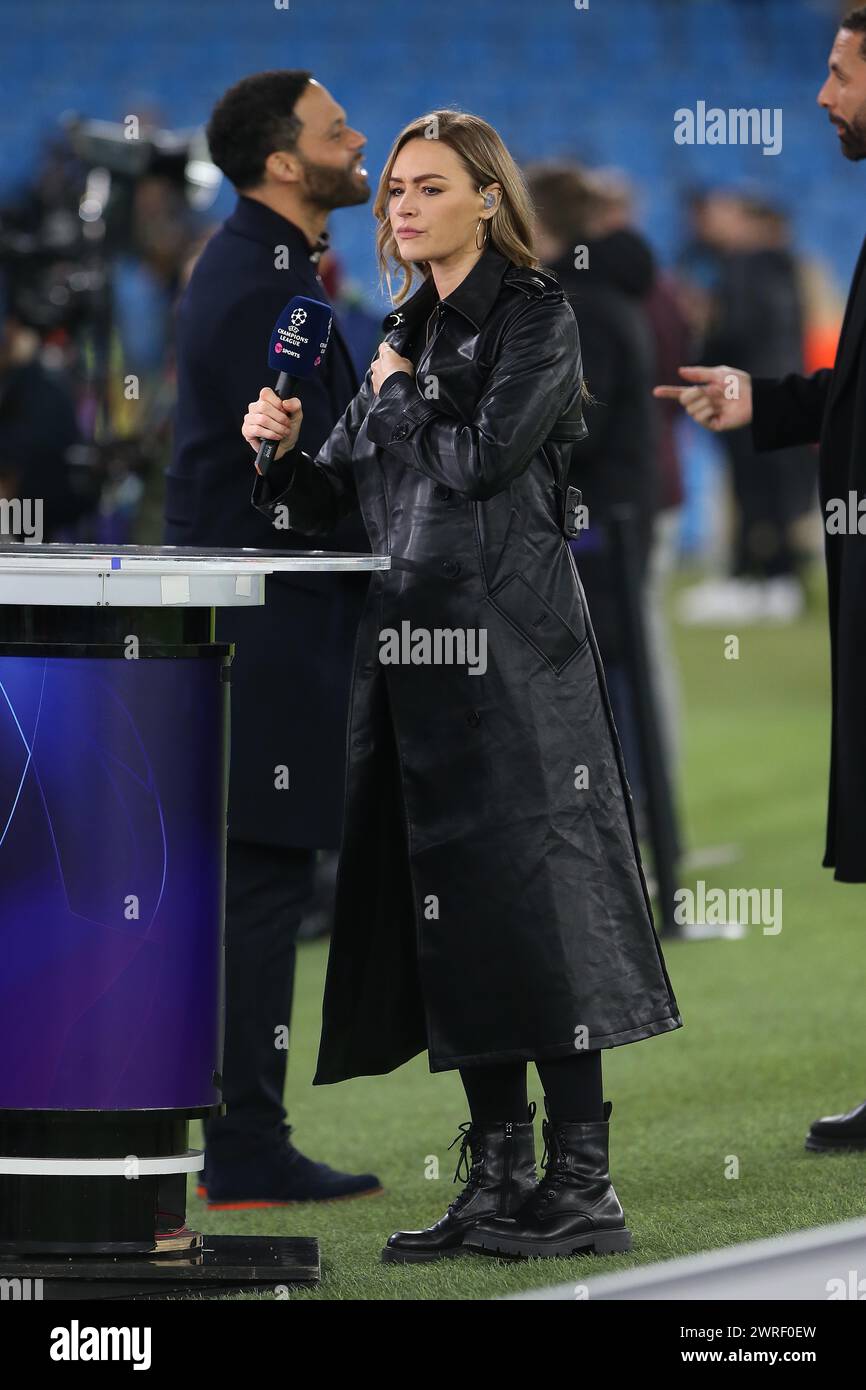 TV Presenter Laura Woods for TNT Sports. - Manchester City v F.C ...