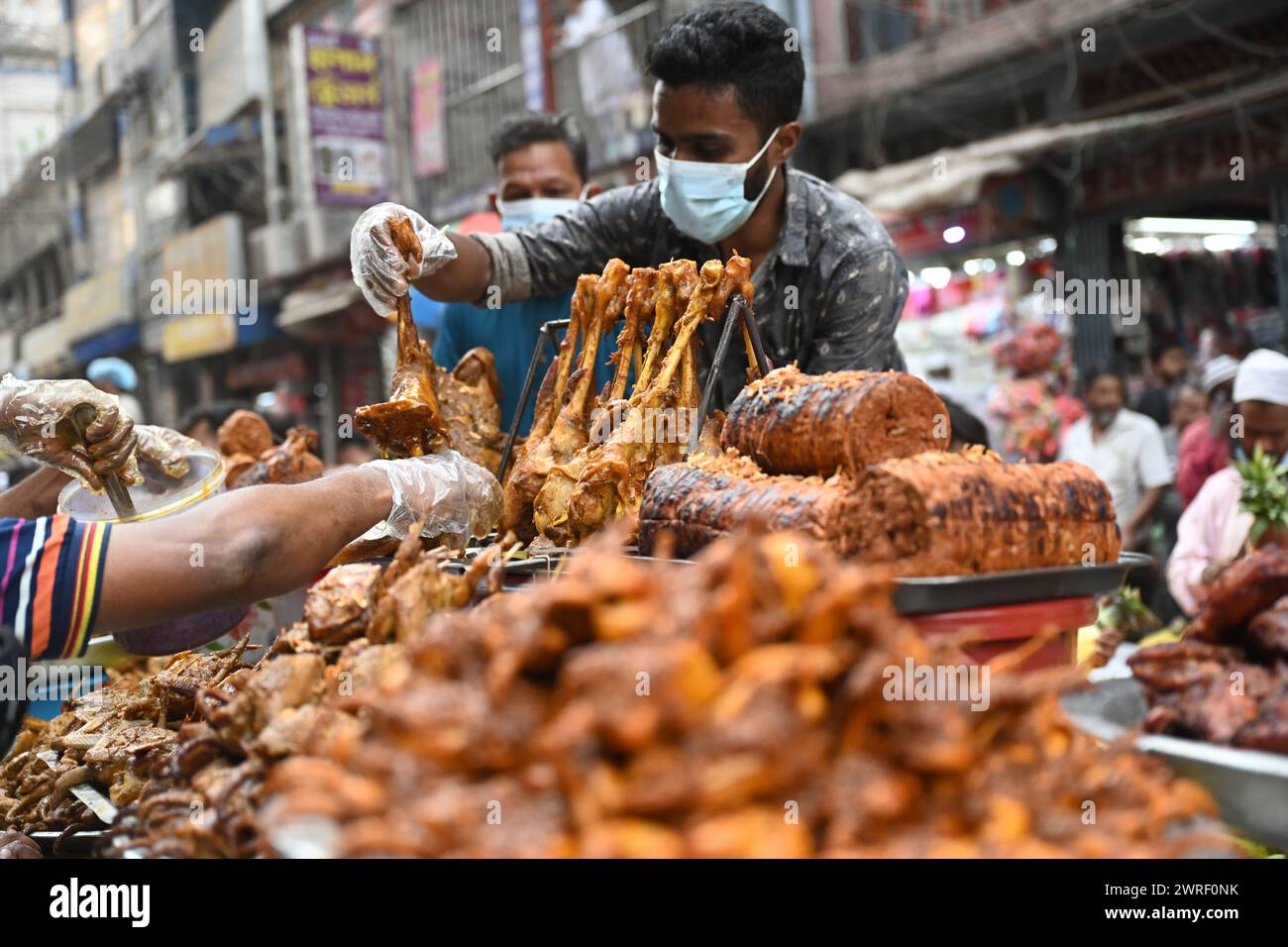 Street vendor sells iftar foods for breaking the daytime fast of holy ...