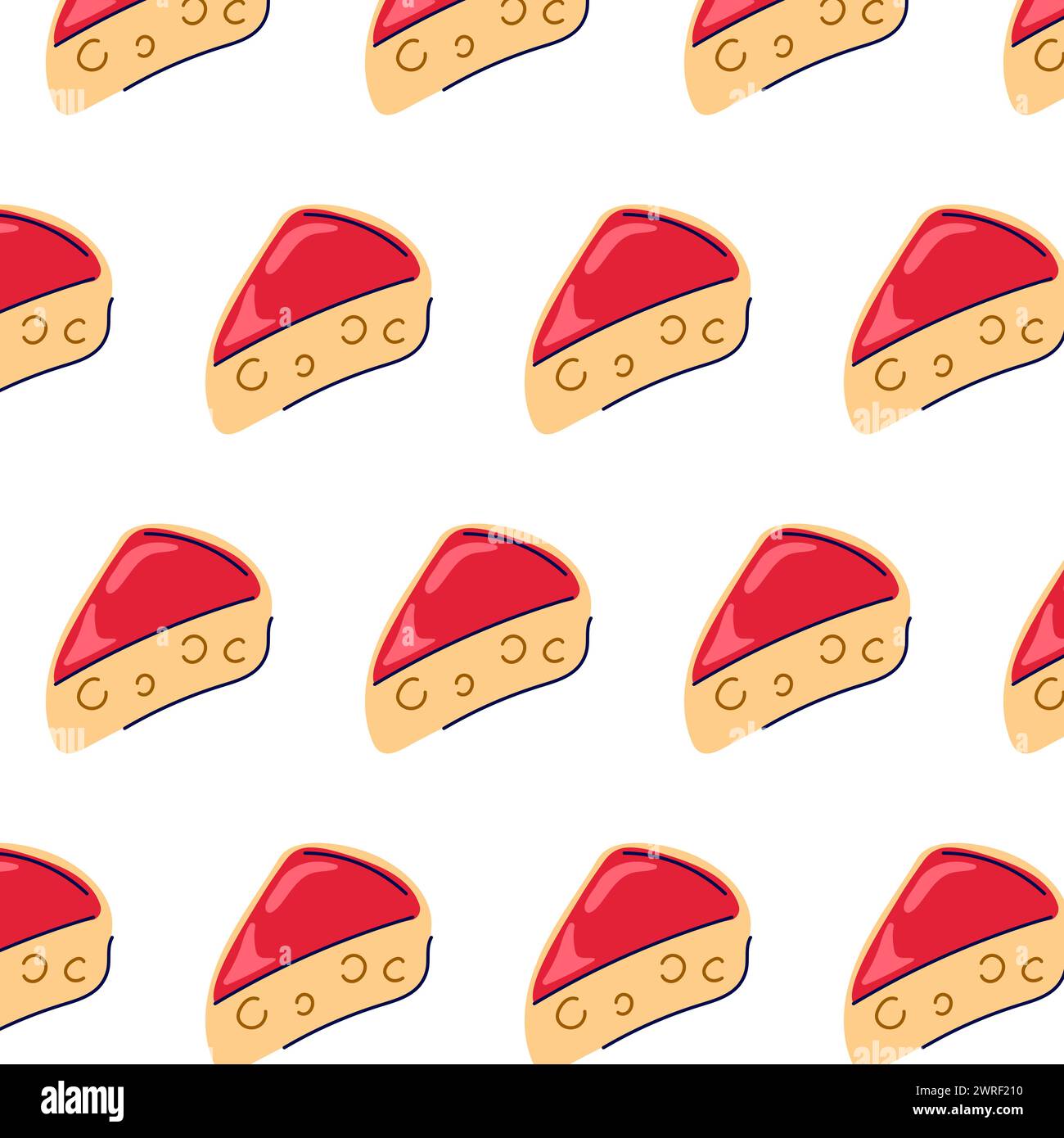 Cartoon style seamless pattern of cheese pieces. Cheese with holes ...