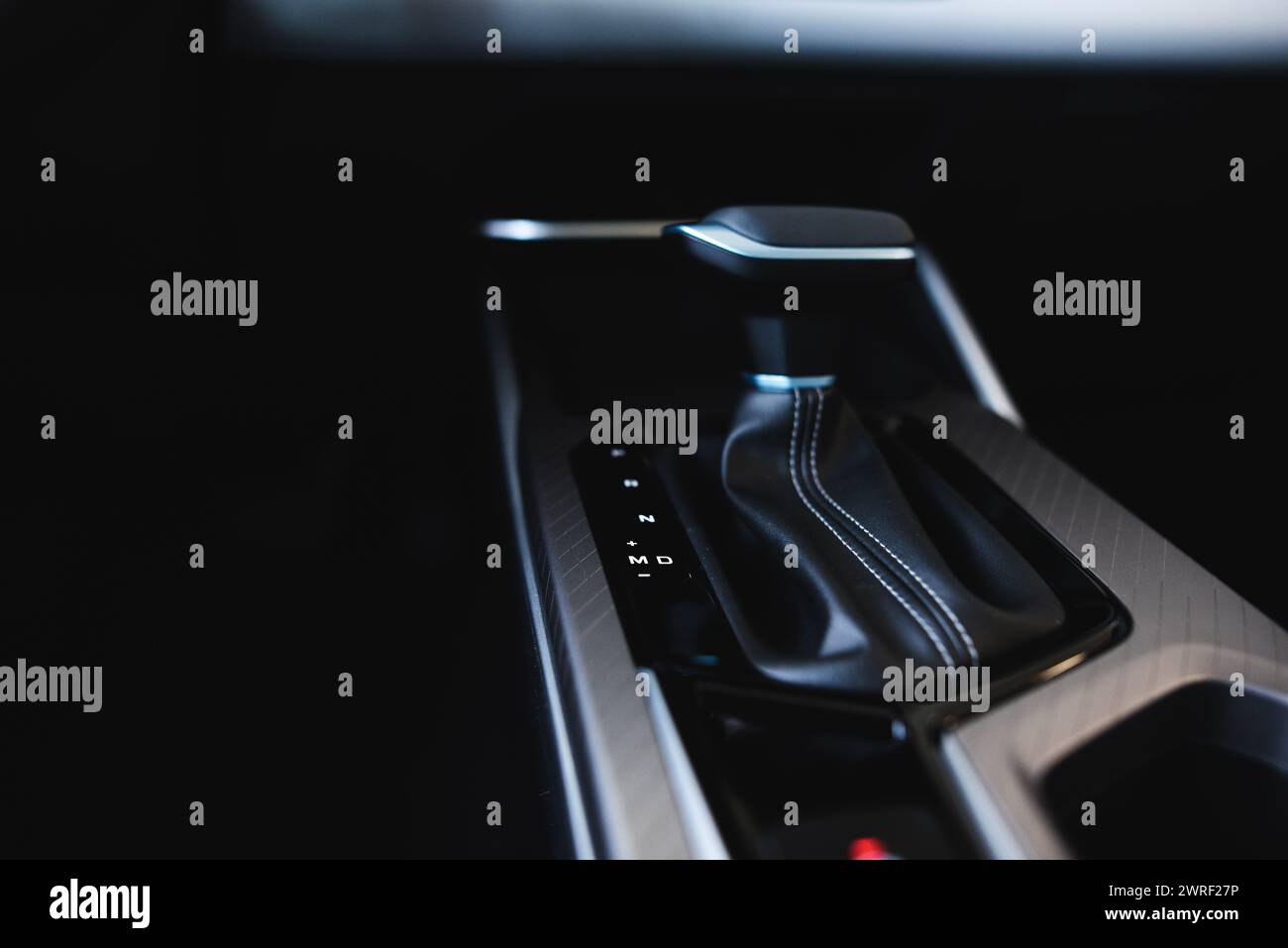 Automatic transmission gearshift stick, Closeup a manual shift of ...