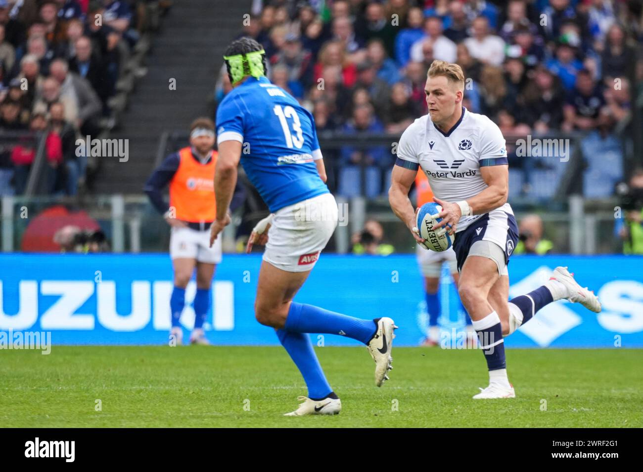 Duhan Van Der Merwe of Scotland seen in action during the Guinness Six ...