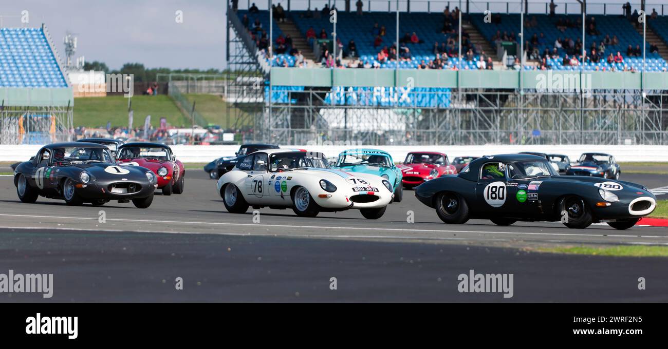 Lee Mowie, Danny Winstanley and James Barclay driving their E-Types ...