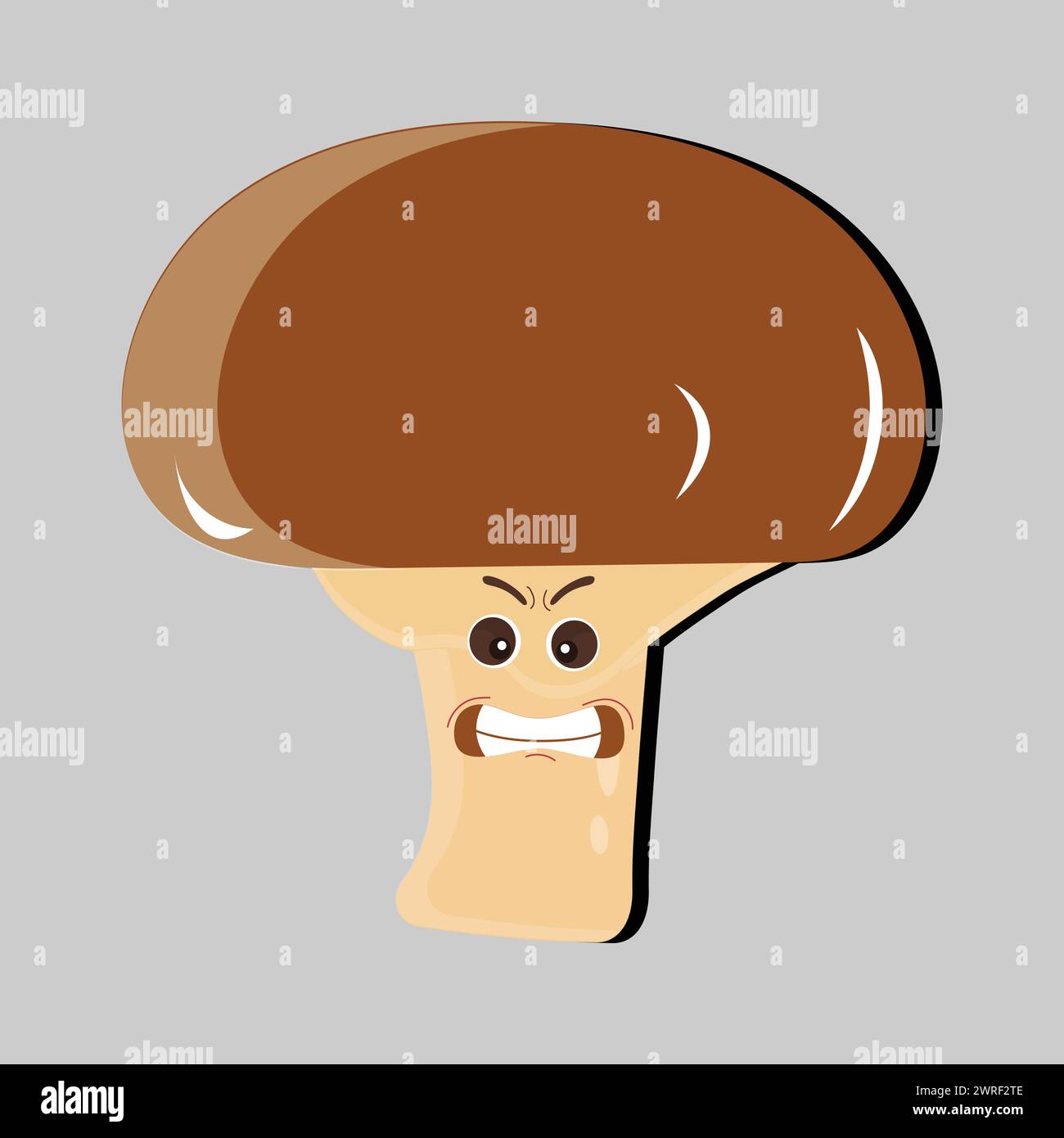 Mushroom cartoon character in various gestures, Set illustration ...