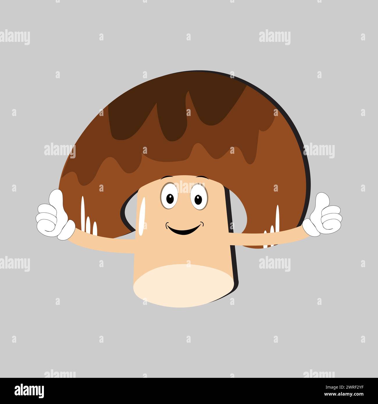 Mushroom cartoon character in various gestures, Set illustration ...