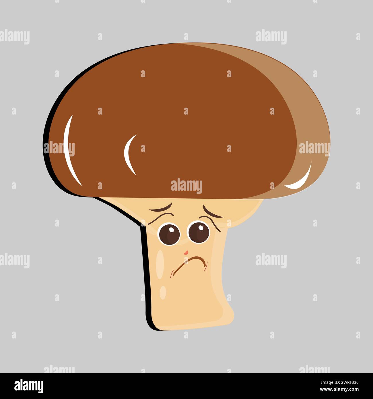 Mushroom cartoon character in various gestures, Set illustration ...