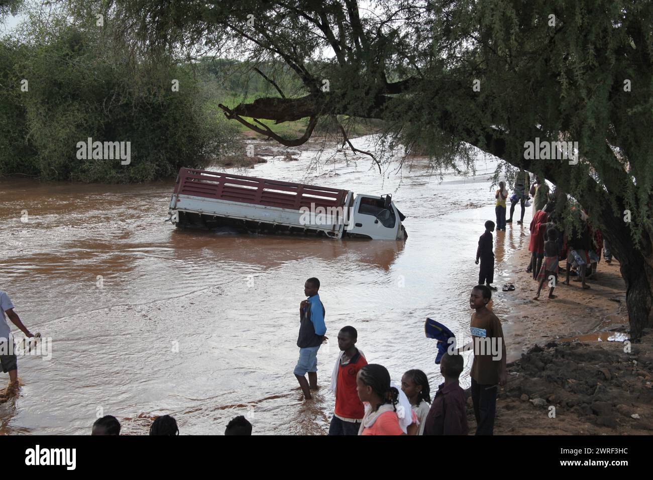 SOUTH OMO - ETHIOPIA - NOVEMBER 22, 2011: A car accident drowned, in ...