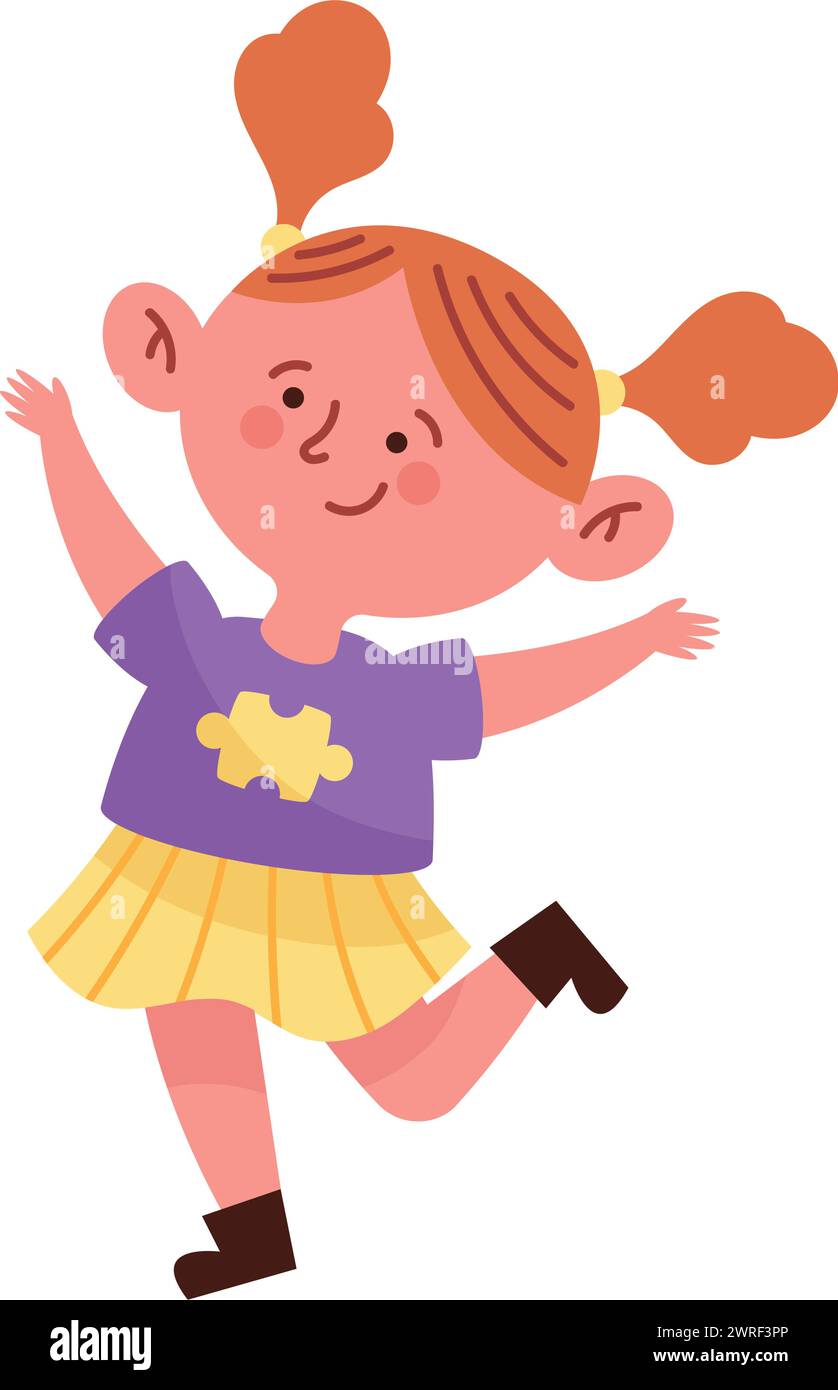 autism girl happy Stock Vector Image & Art - Alamy