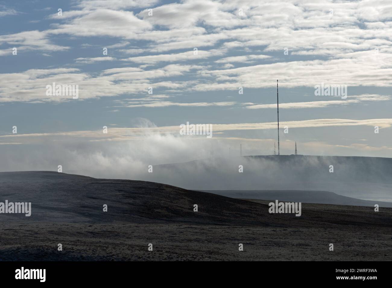 Mist surrounding Winter Hill as viewed from Great Hill The West Pennine ...