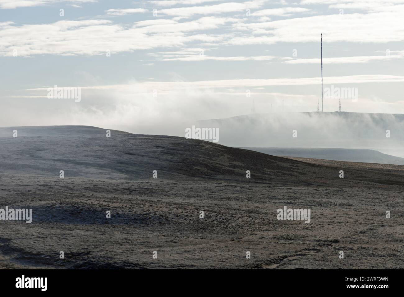 Mist surrounding Winter Hill as viewed from Great Hill The West Pennine ...