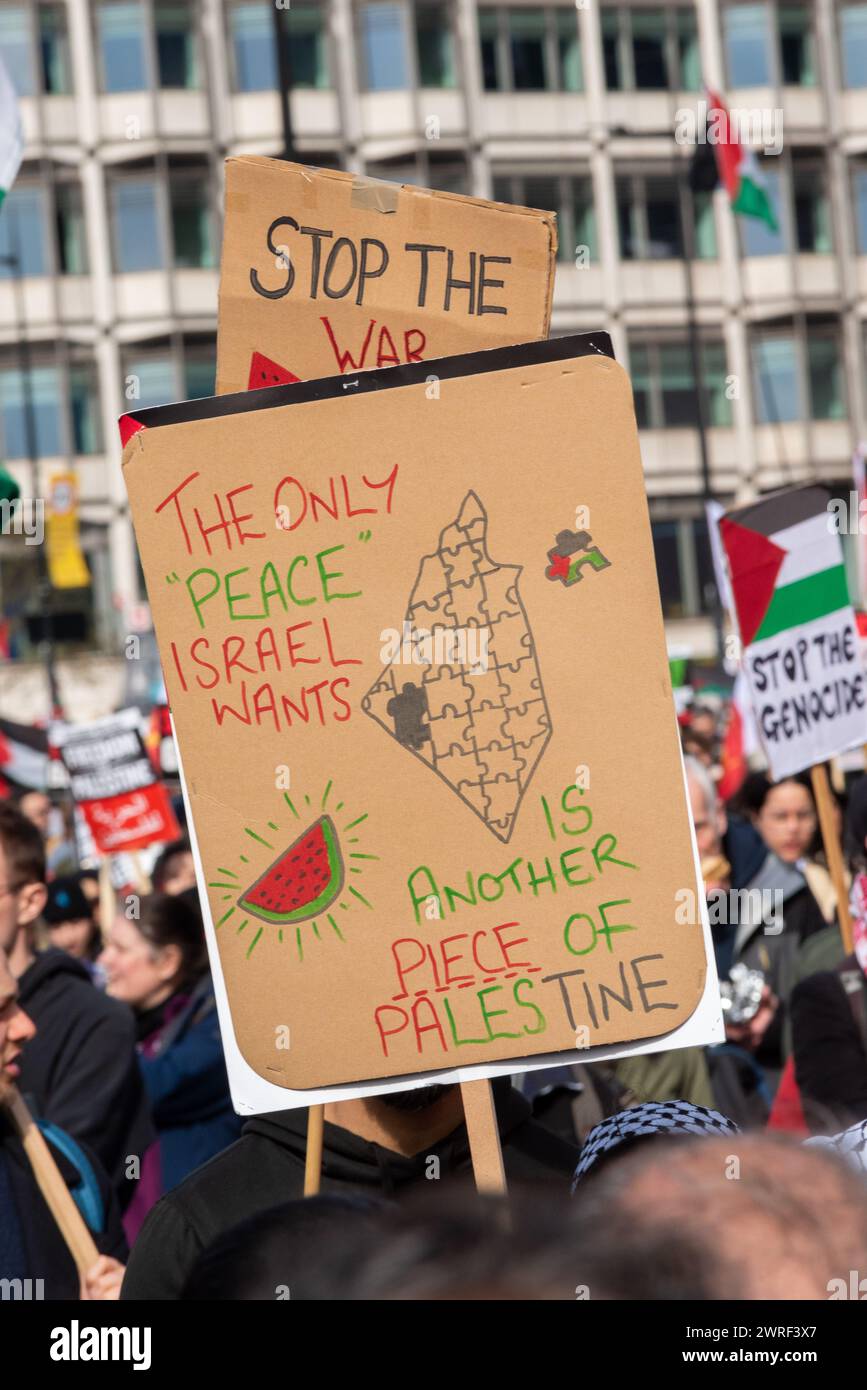 Pro Palestine protest march in London, UK, protesting against the ...
