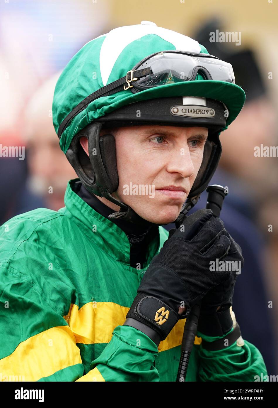 Jockey Mark Walsh on day one of the 2024 Cheltenham Festival at Cheltenham Racecourse. Picture ...