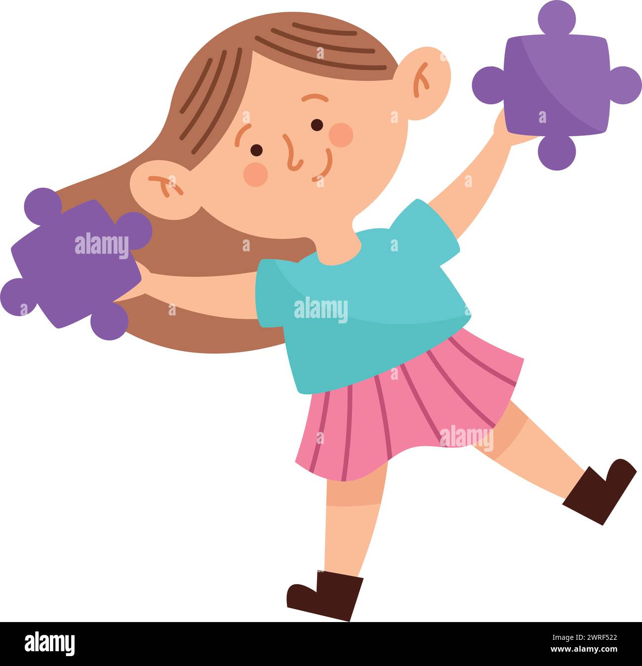 autism girl cartoon Stock Vector Image & Art - Alamy