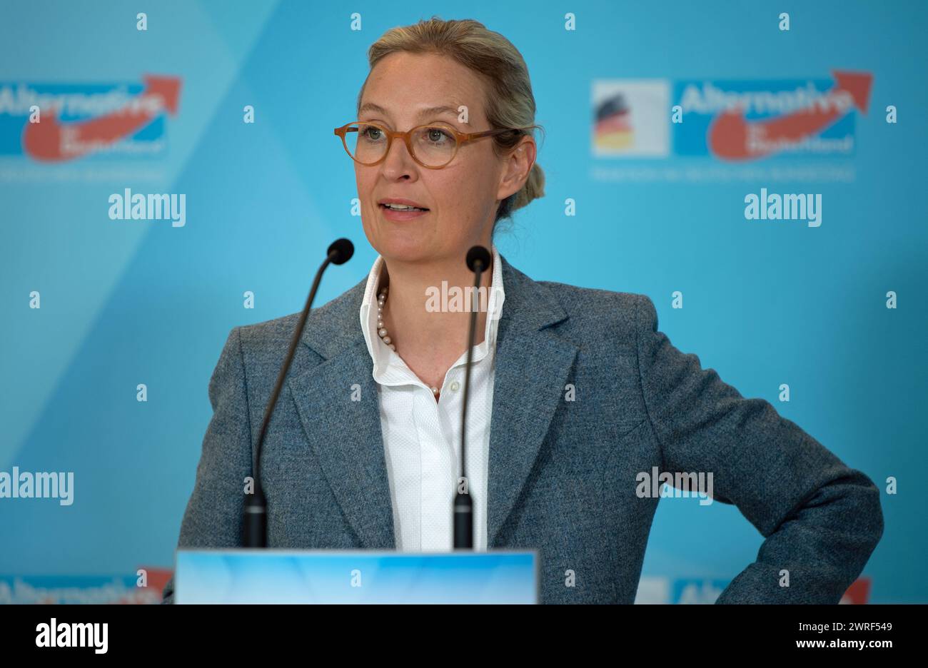 Berlin, Germany. 12th Mar, 2024. Alice Weidel, leader of the AfD ...