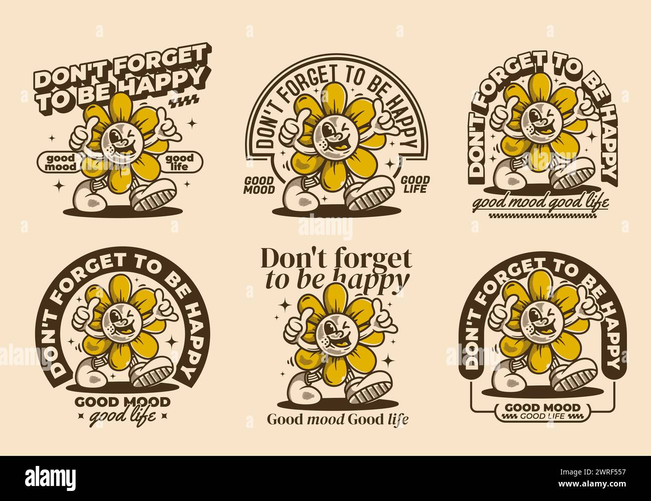 Don't forget to be happy. Walking sun flower mascot character ...