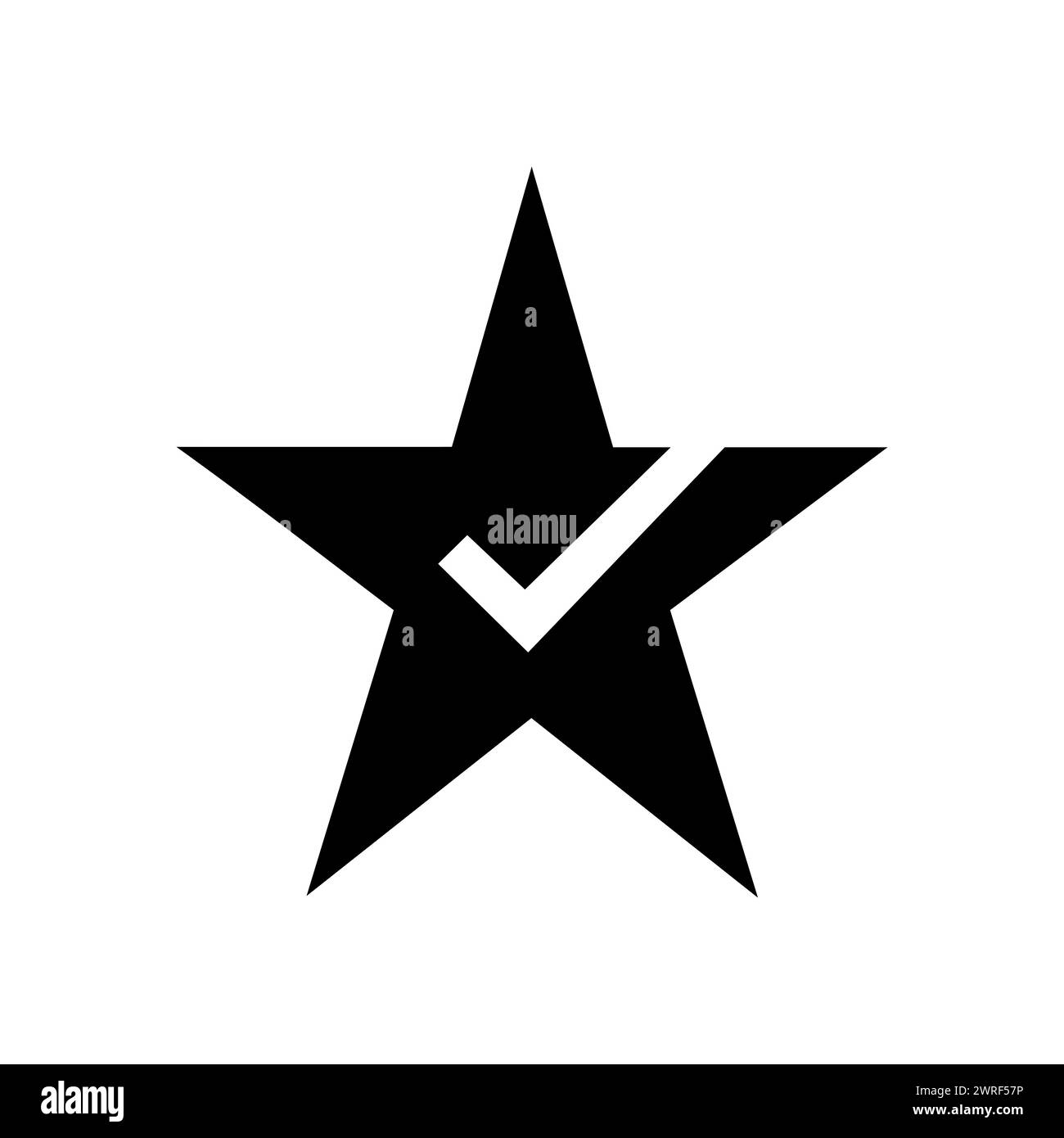 Star icon. Star with check mark. Black star icon on white background ...
