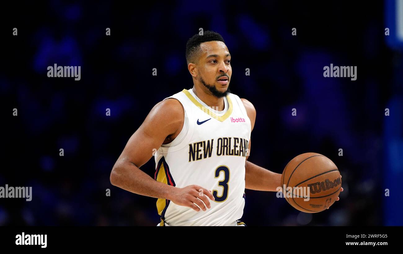 New Orleans Pelicans' CJ McCollum plays during an NBA basketball game ...