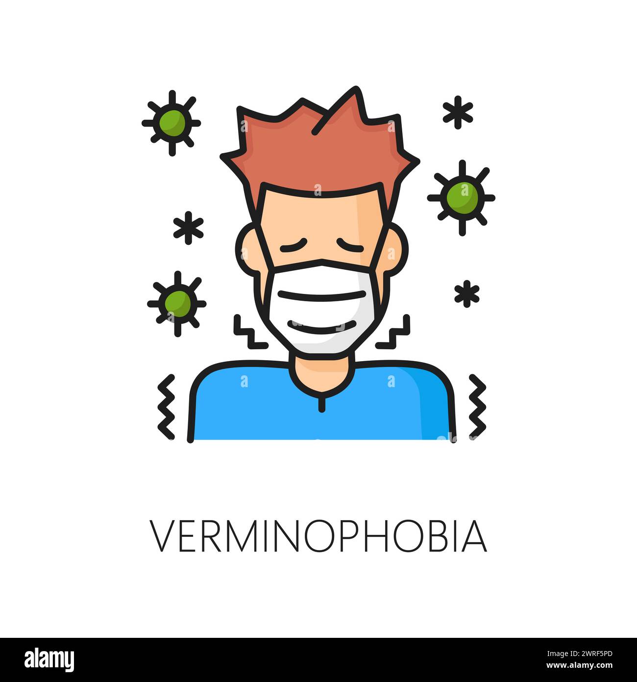 Anxious with mask Stock Vector Images - Alamy