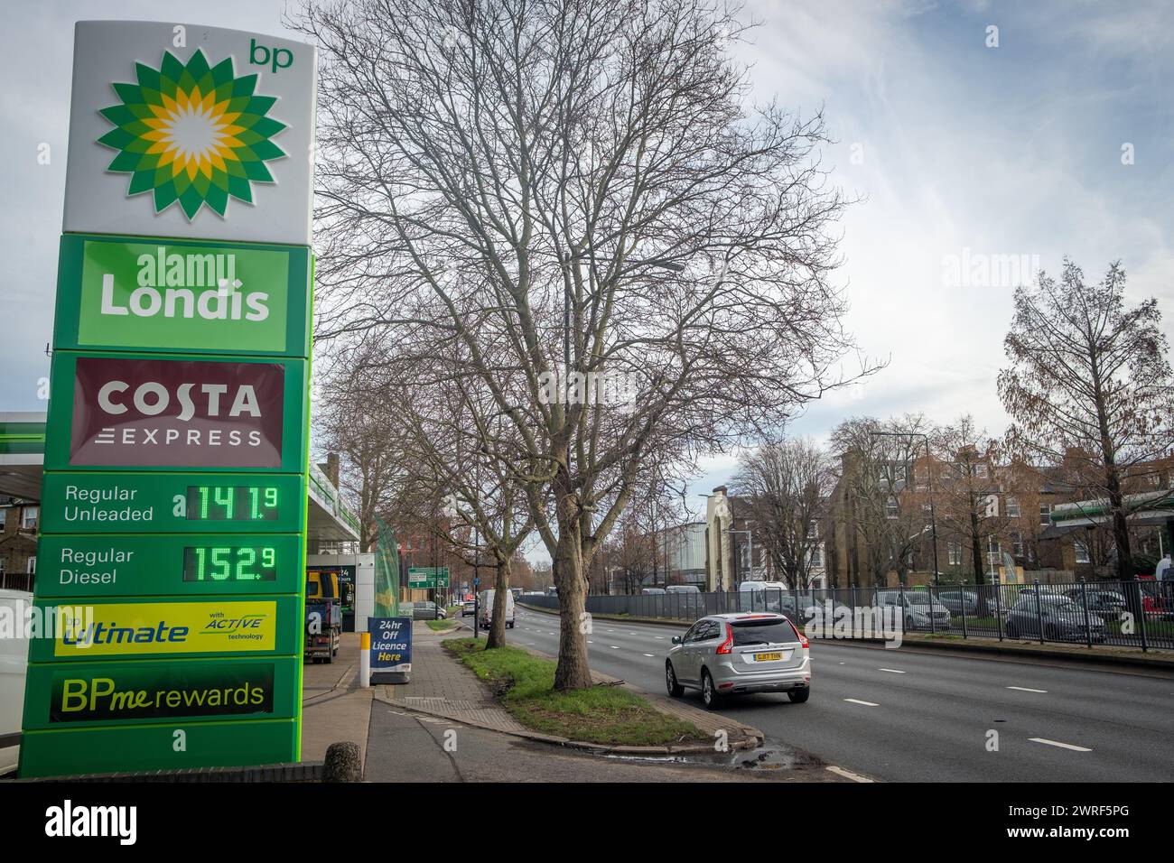 LONDON- FEBRUARY 15, 2024: BP petrol station with Londis convenience ...