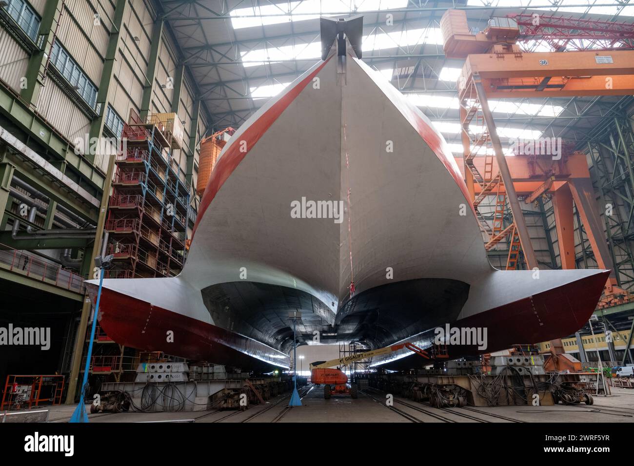 Stralsund, Germany. 07th Mar, 2024. The high-speed ferry "Skane Jet" is ...