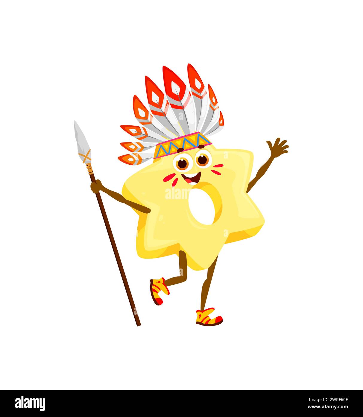 Cartoon Italian pasta Wild West Native American chief character. Stelle ...