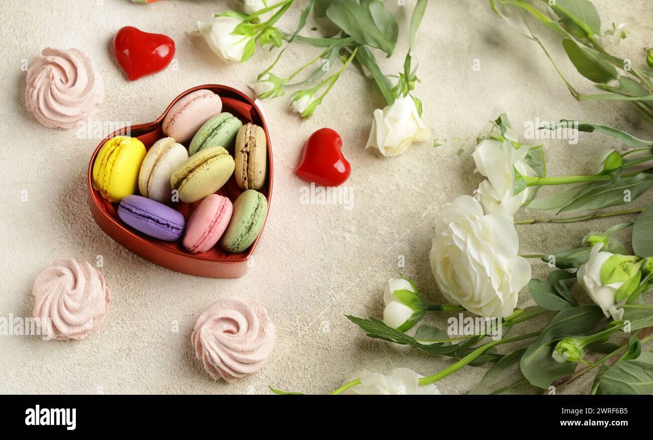 traditional macaroons with different fillings Stock Photo - Alamy