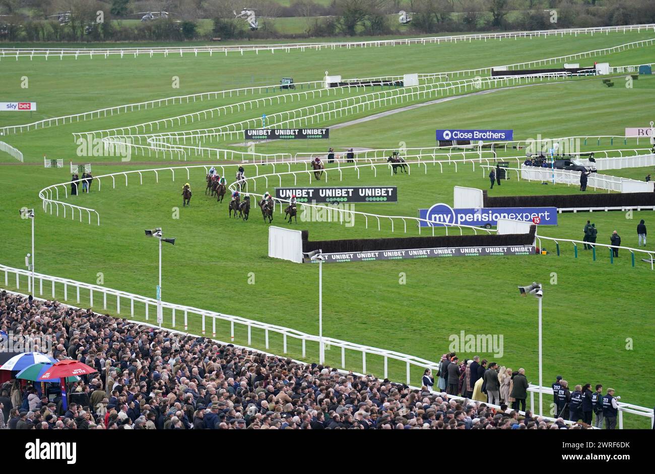 A general view of runners and riders in the Ultima Handicap Chase on ...