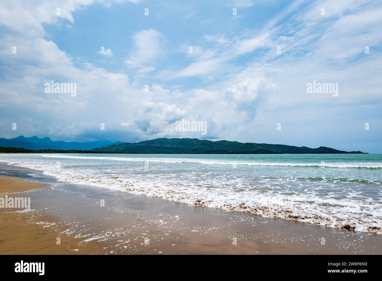 Pacitan beach landscape in Java, Indonesia. A popular beach resort for ...