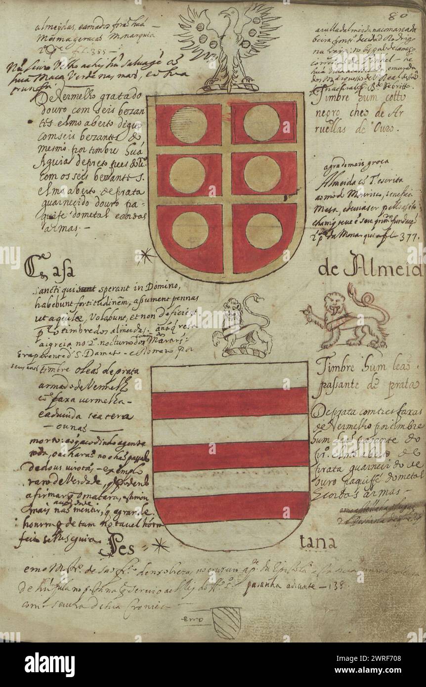 Casa de Almeida and Pestana Coat of Arms Stock Photo - Alamy