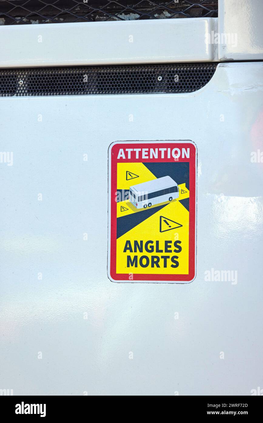 Mandatory Warning Sticker Attention Angles Morts Blind Spots in Road ...