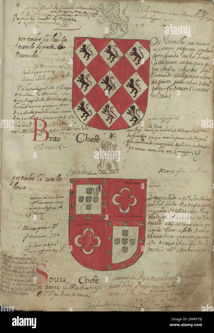 Brito and Sousa Coat of Arms Stock Photo - Alamy