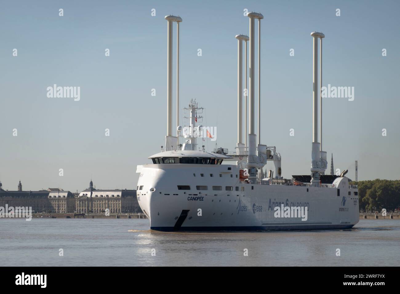 Canopee, the world's first hybrid wind powered cargo ship, sailing out ...