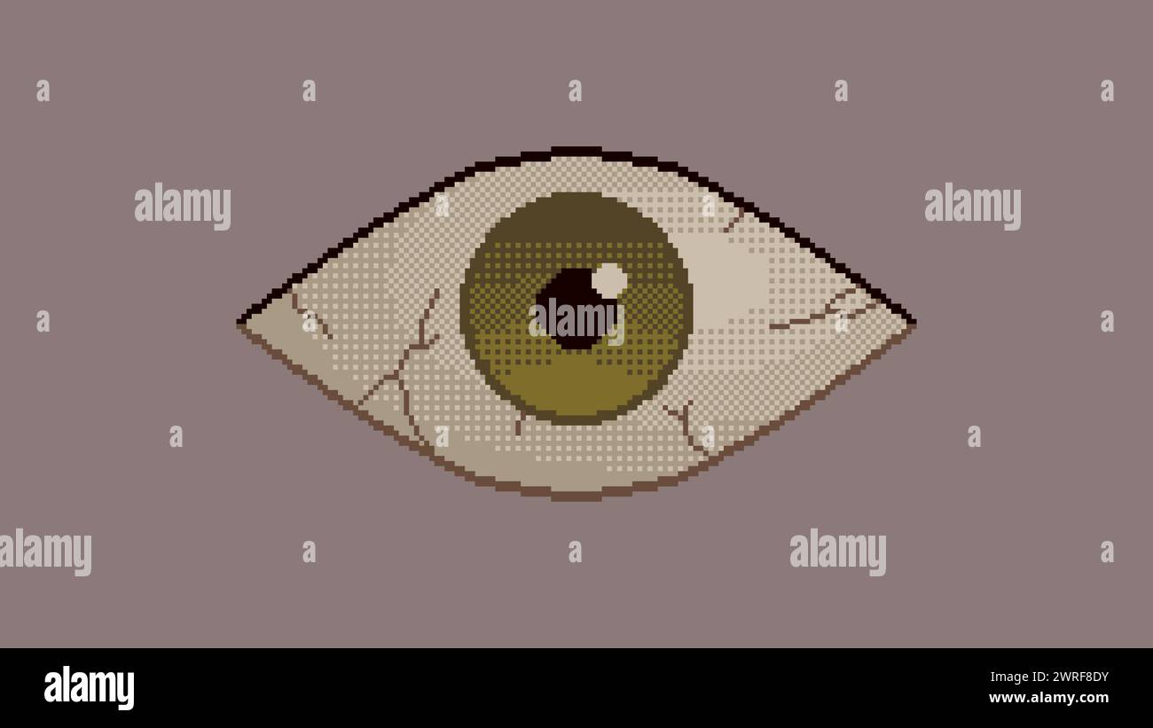 Pixel art eye. 8-bit retro video game style. Vector illustration Stock ...