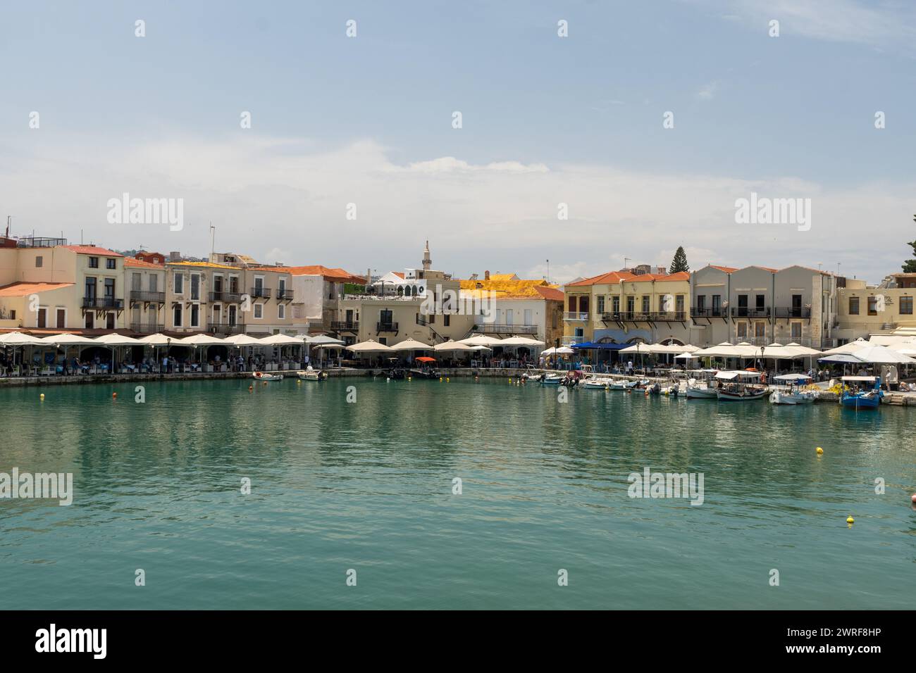 The historic Venetian Harbour at the heart of the Old Town Rethymno ...