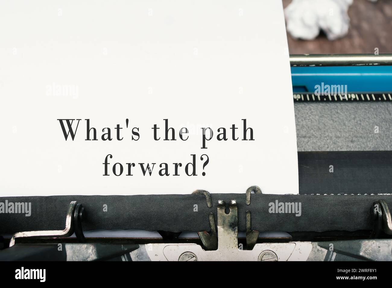 What is the path forward text on an old typewriter Stock Photo - Alamy