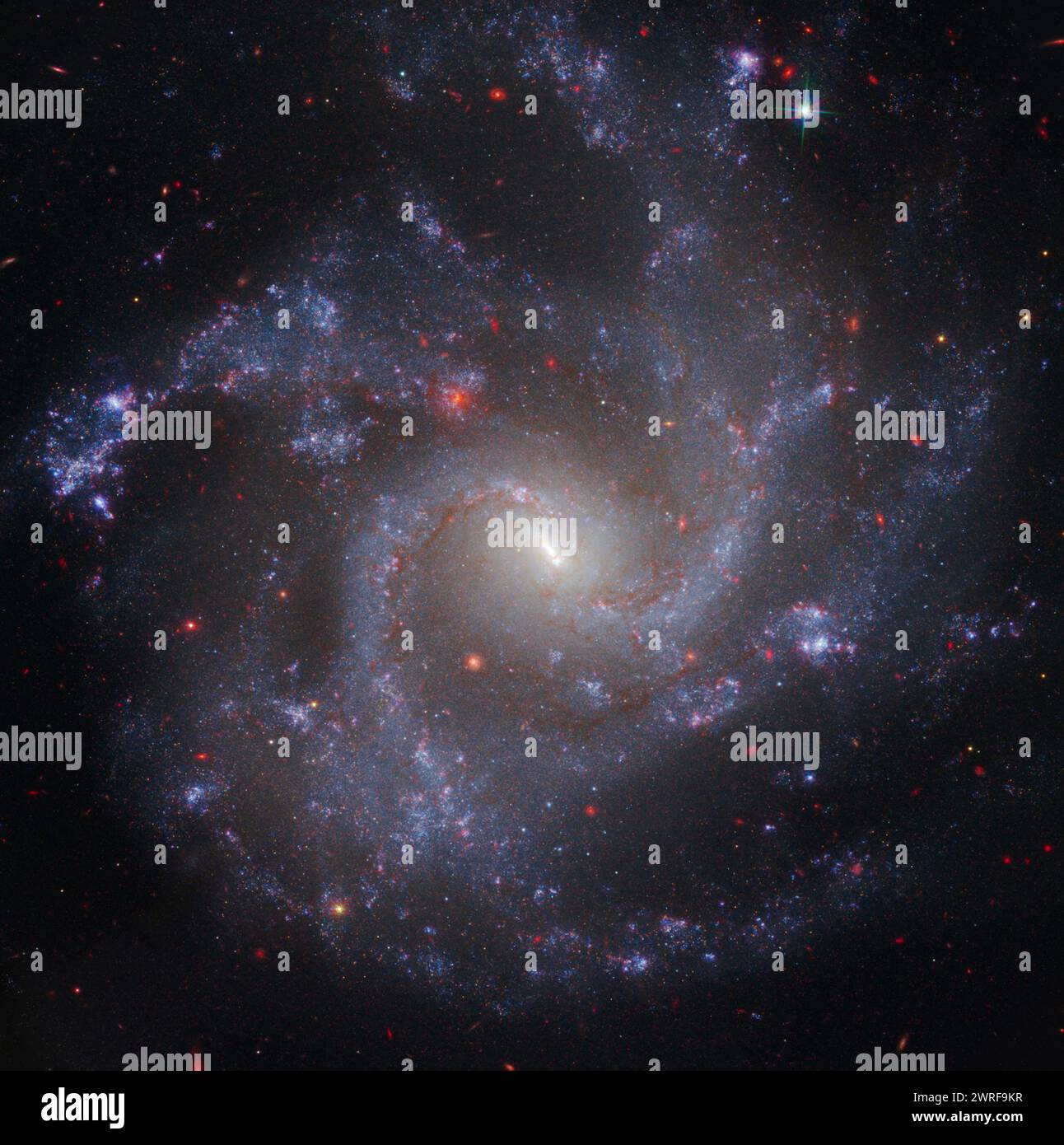 This image, released on Monday, March 11, 2024, of NGC 5468, a galaxy ...