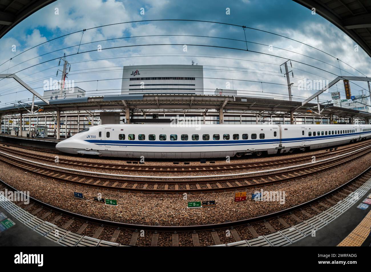 Japanese Shinkansen bullet train in a station Stock Photo - Alamy