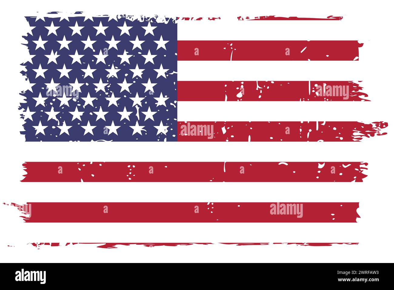 United States of America flag - vector flag with stylish scratch effect ...
