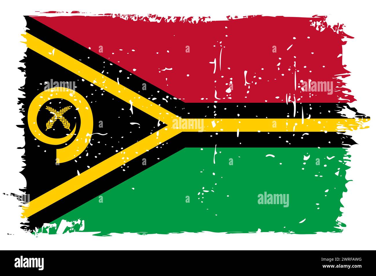 Vanuatu flag - vector flag with stylish scratch effect and white grunge ...