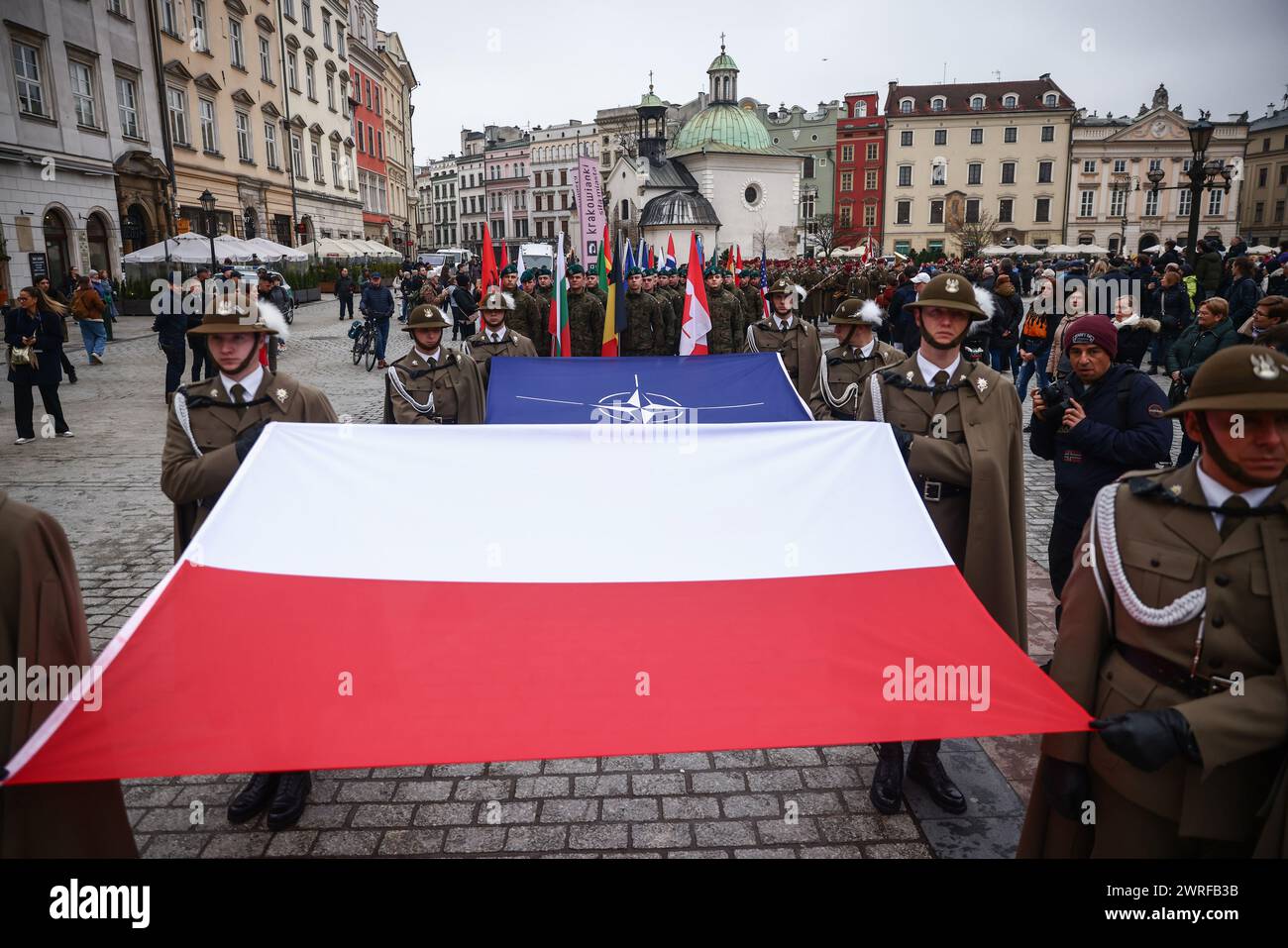 Krakow, Poland. 12th Mar, 2024. Soldiers of the Polish army are seen ...