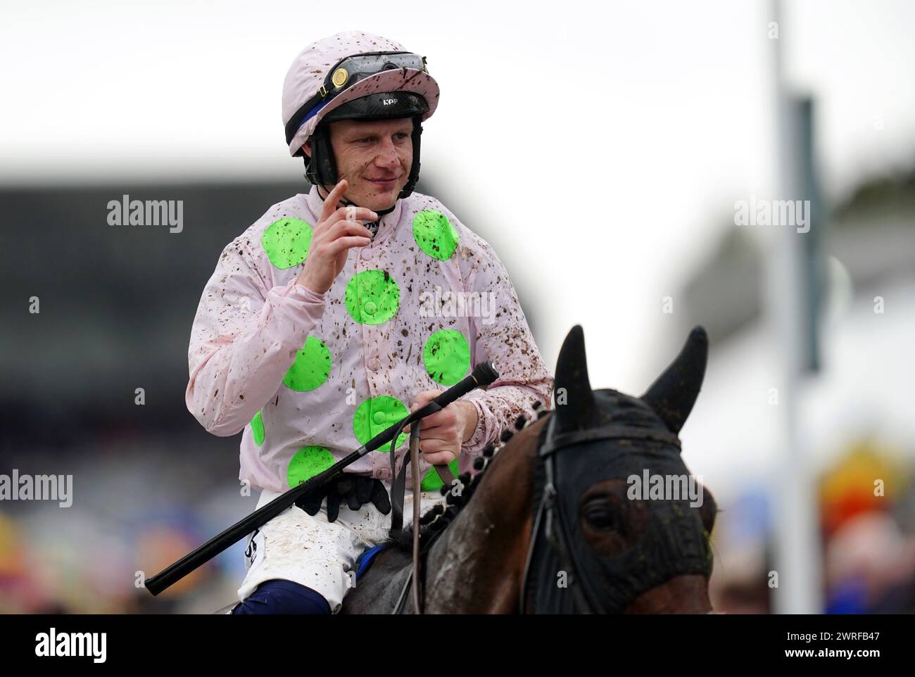 Jockey Paul Townend onboard Gaelic Warrior after winning the My Pension ...