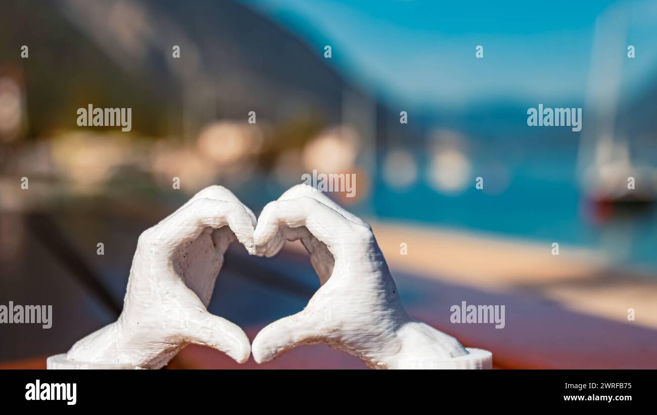 Heart hands gesture with a 3D printed sculpture - free model from ...