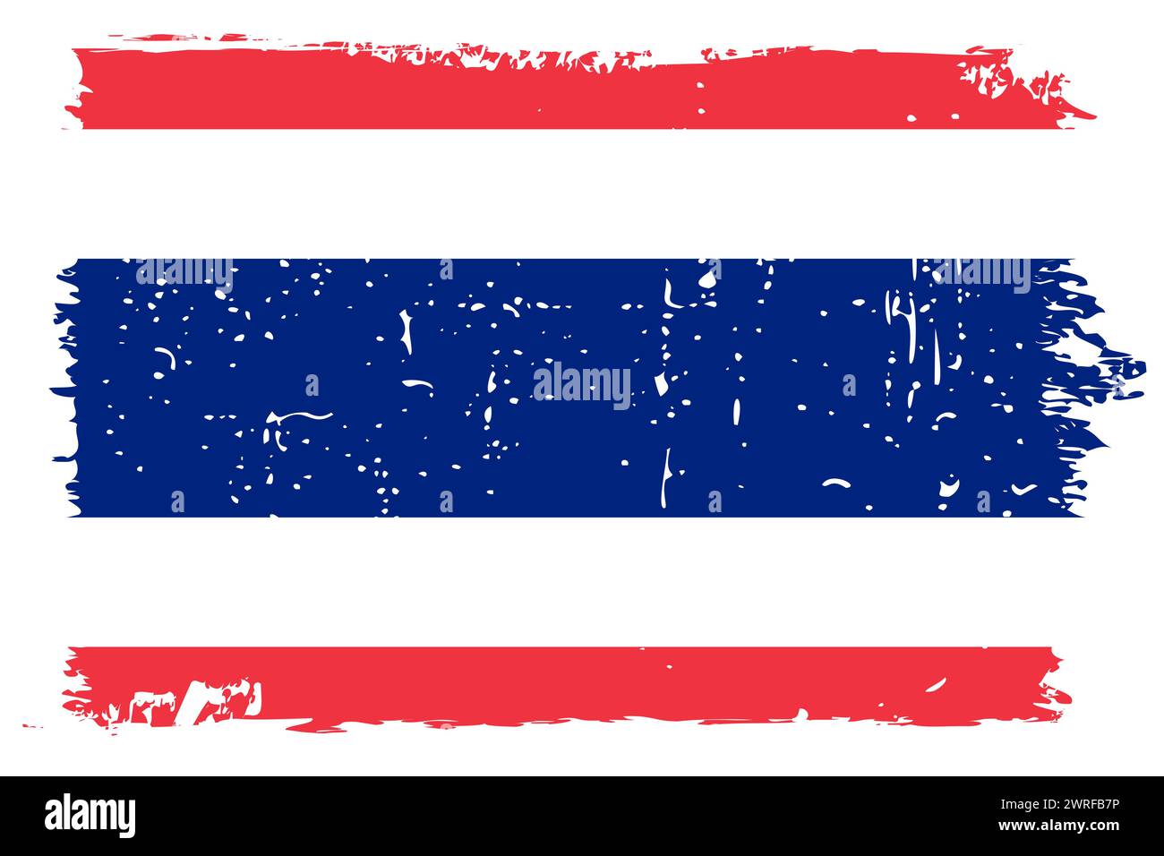 Thailand flag - vector flag with stylish scratch effect and white ...