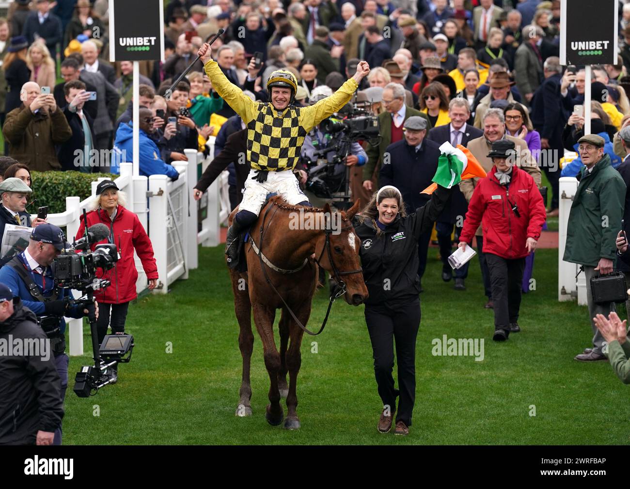 Paul Townend aboard State Man after winning the Unibet Champion Hurdle ...