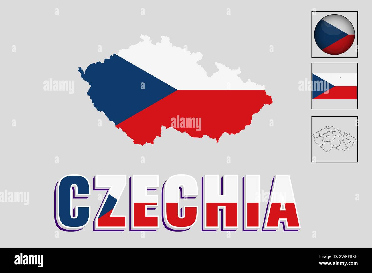 Czechia flag and map in vector illustration Stock Vector Image & Art ...