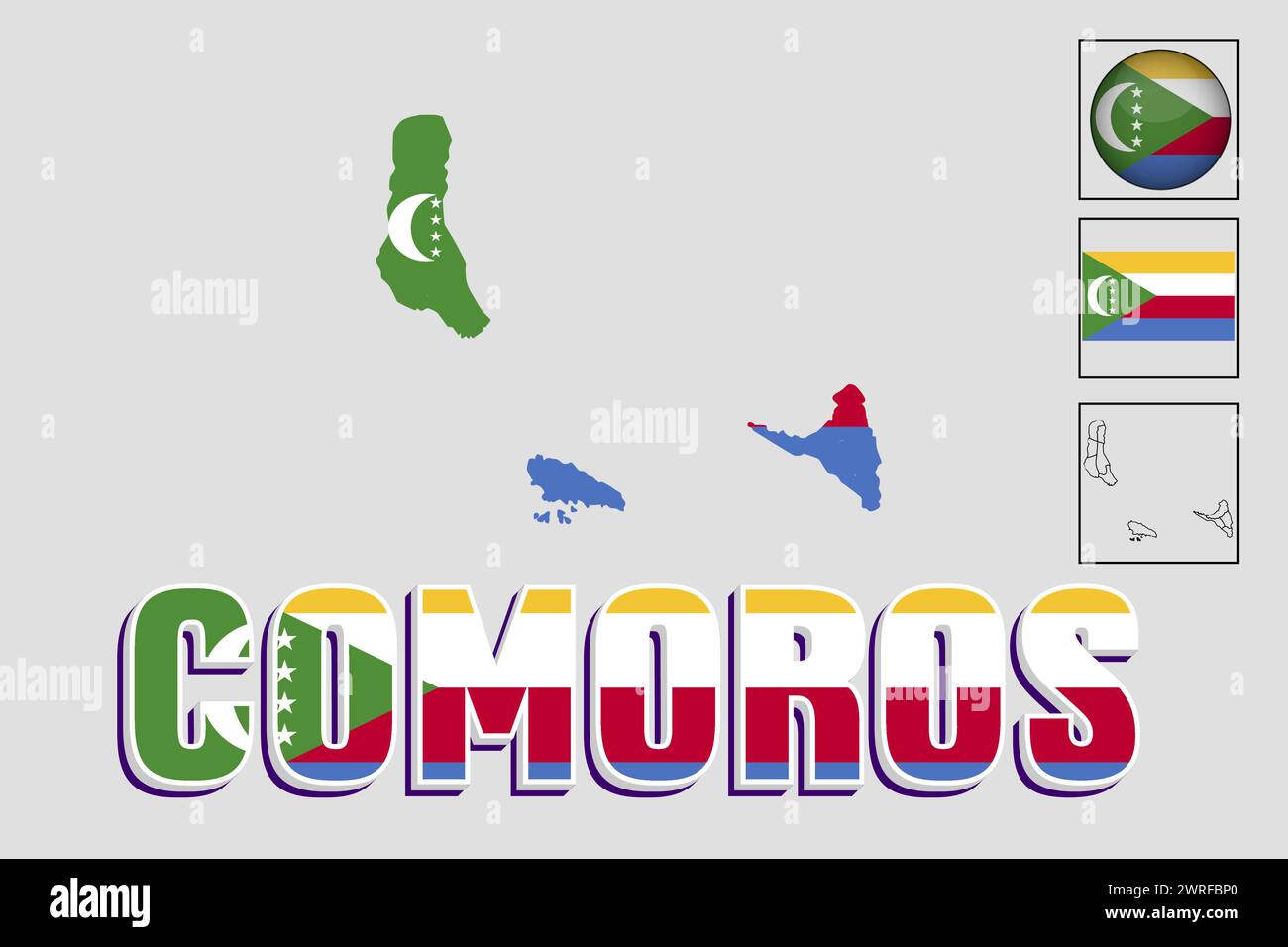 Comoros map and Comoros flag vector drawing Stock Vector Image & Art - Alamy