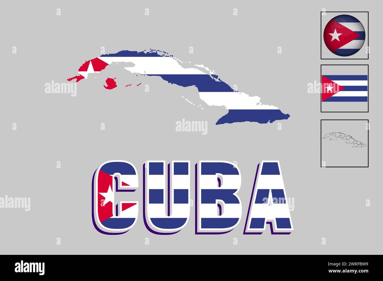 Cuba Flag And Map In Vector Illustration Stock Vector Image And Art Alamy
