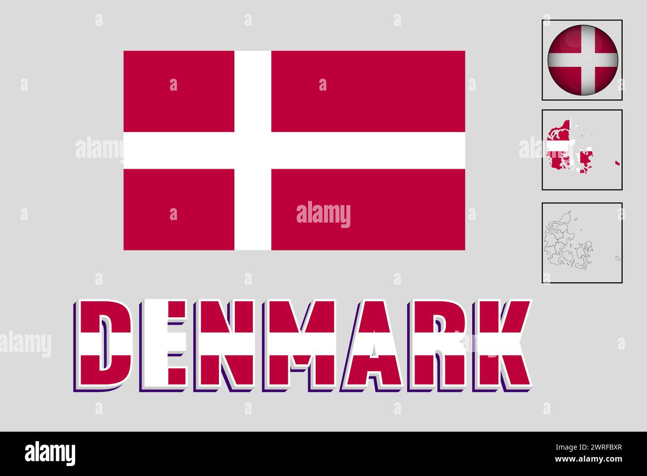 Denmark flag and map in vector illustration Stock Vector Image & Art - Alamy