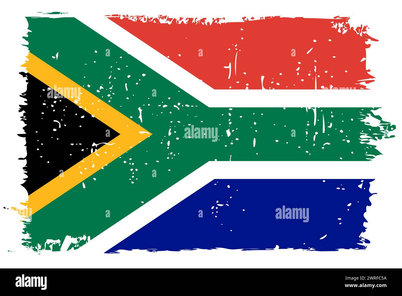 South Africa flag - vector flag with stylish scratch effect and white ...