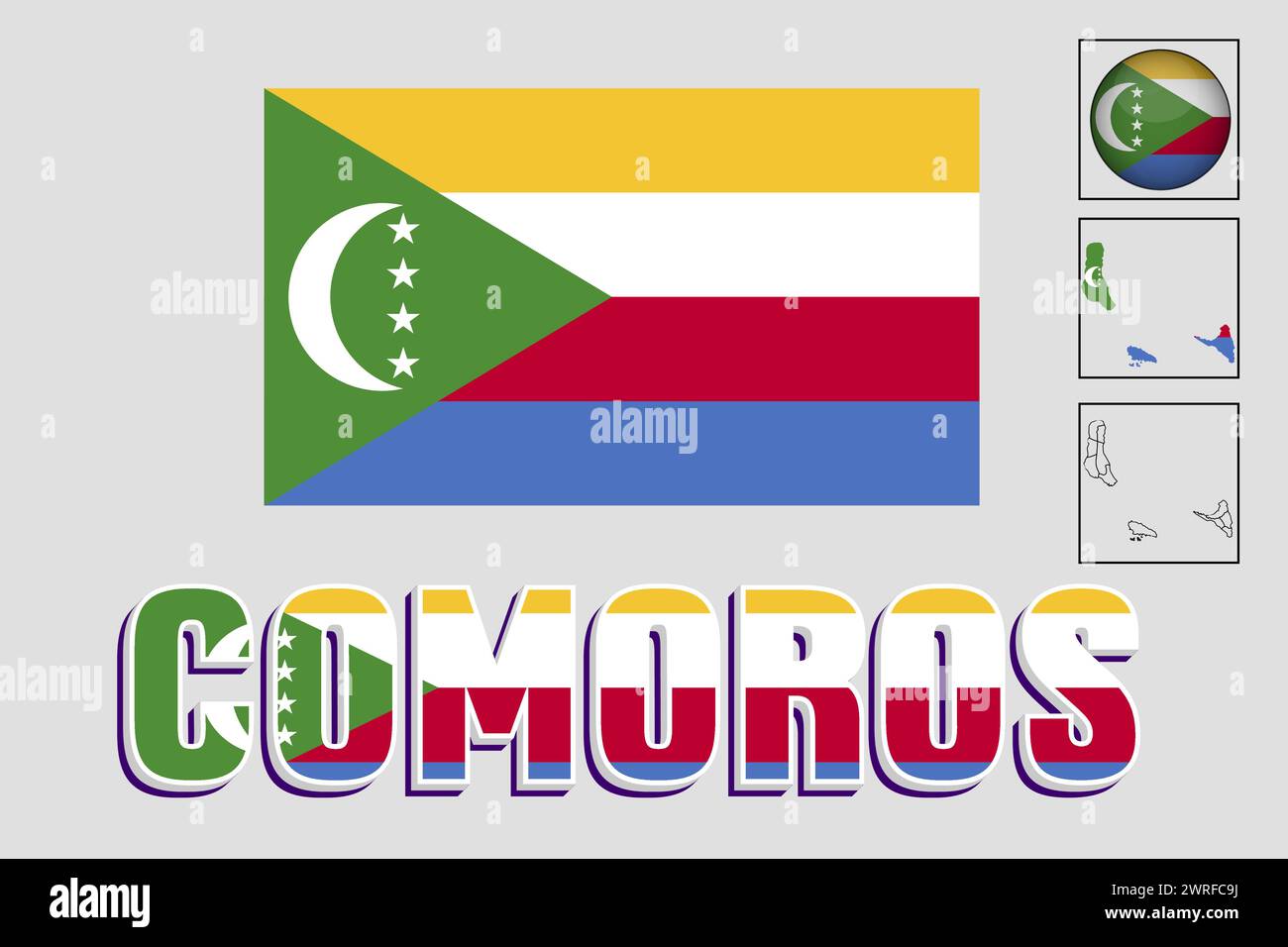 Comoros map and Comoros flag vector drawing Stock Vector Image & Art - Alamy